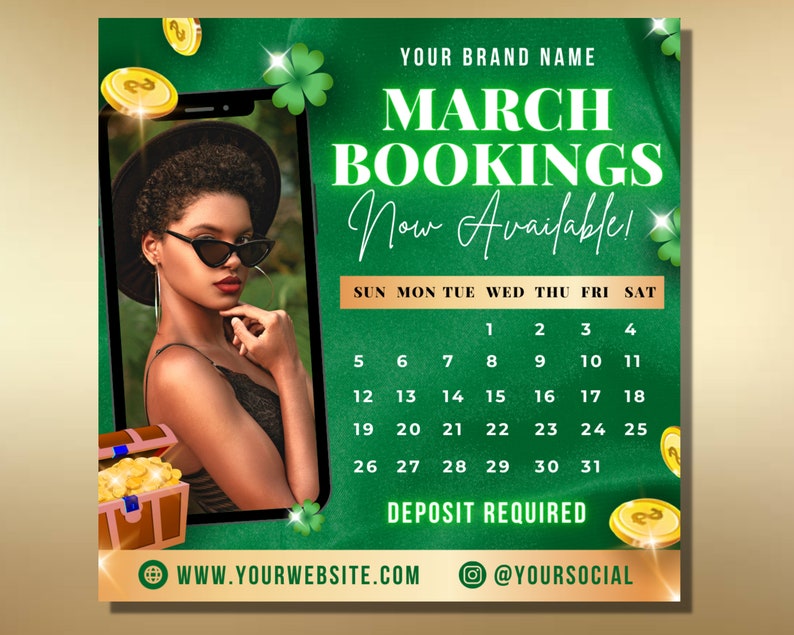 March Booking Flyer DIY Flyer Template Design Hair Flyer - Etsy