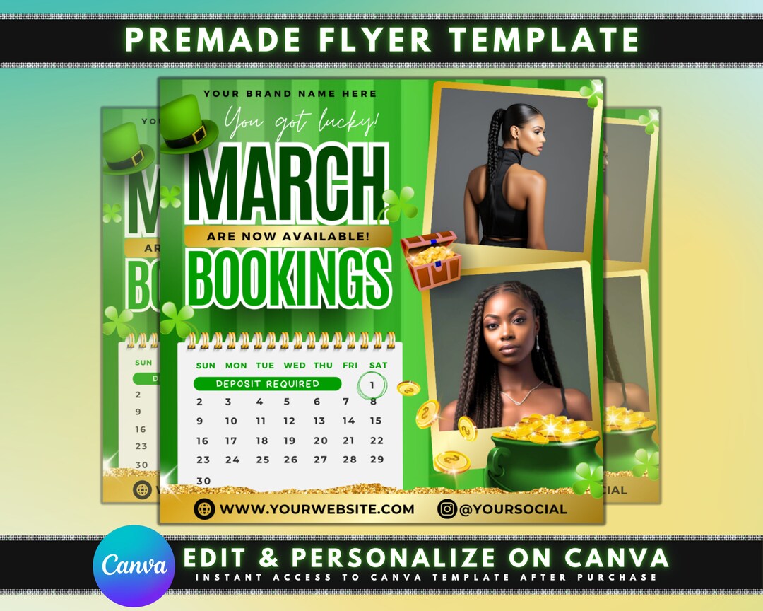 March Bookings Flyer, DIY Flyer Template Design, March Specials Beauty ...