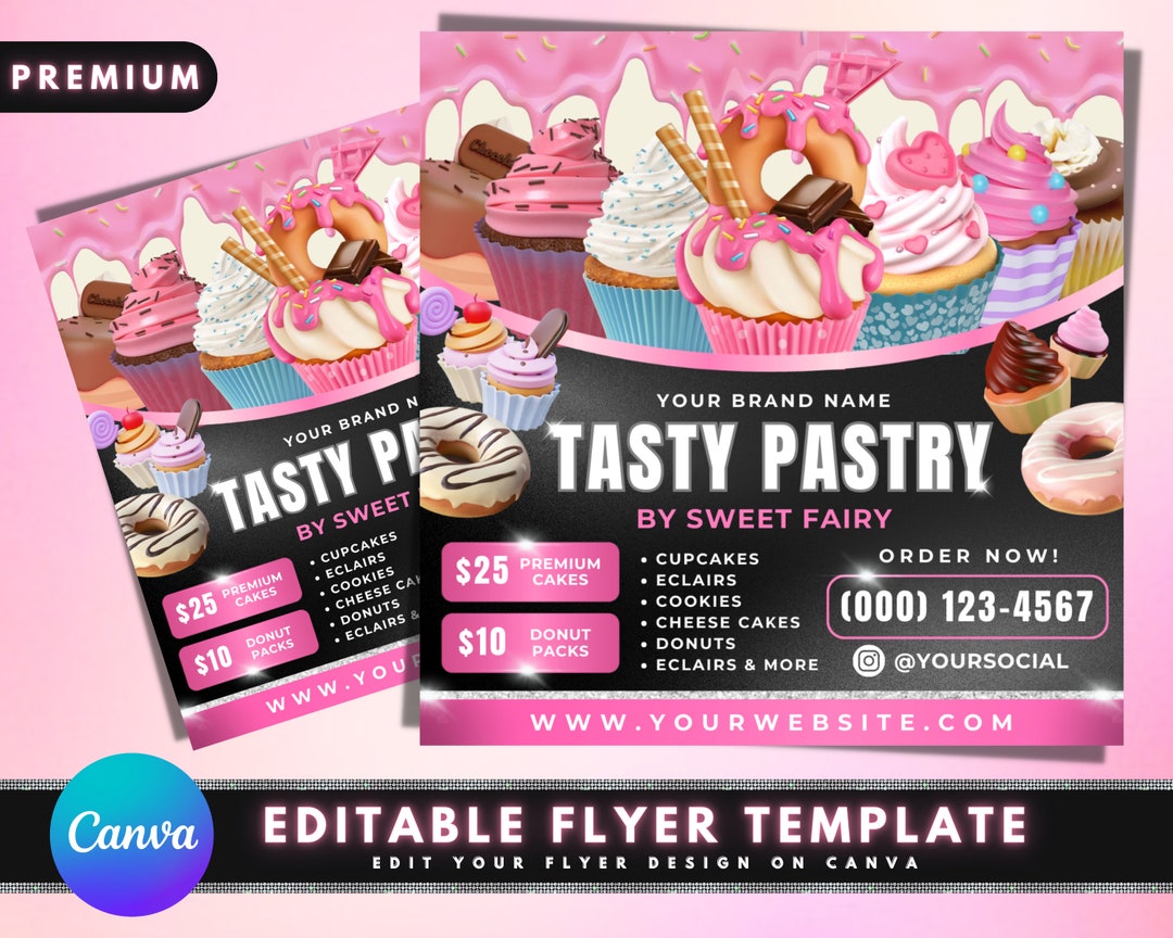 Bakery Flyer, DIY Flyer Template Design, Cake Flyer, Sweet Treats ...