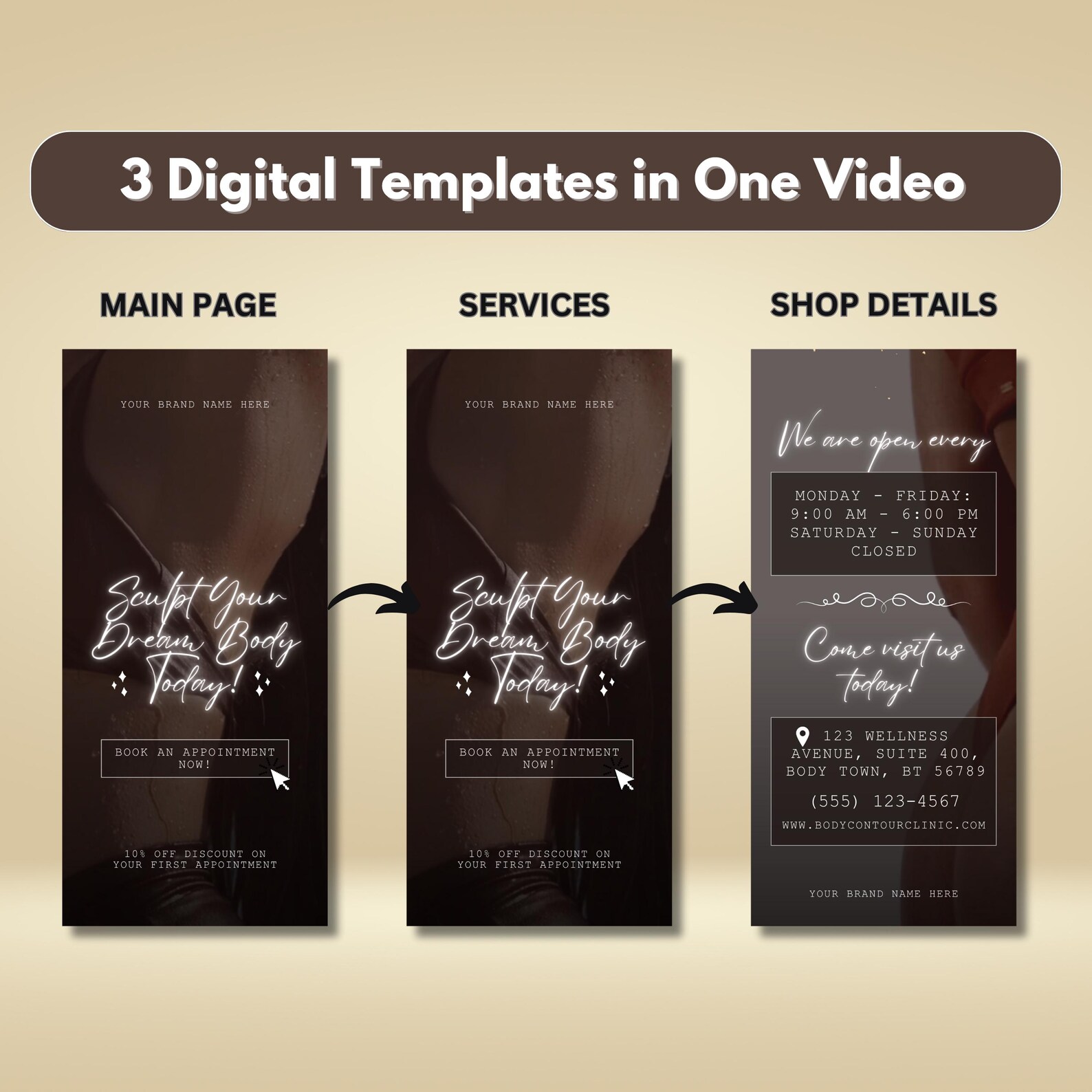 Animated Body Contouring Treatments, DIY Template Design, Body ...