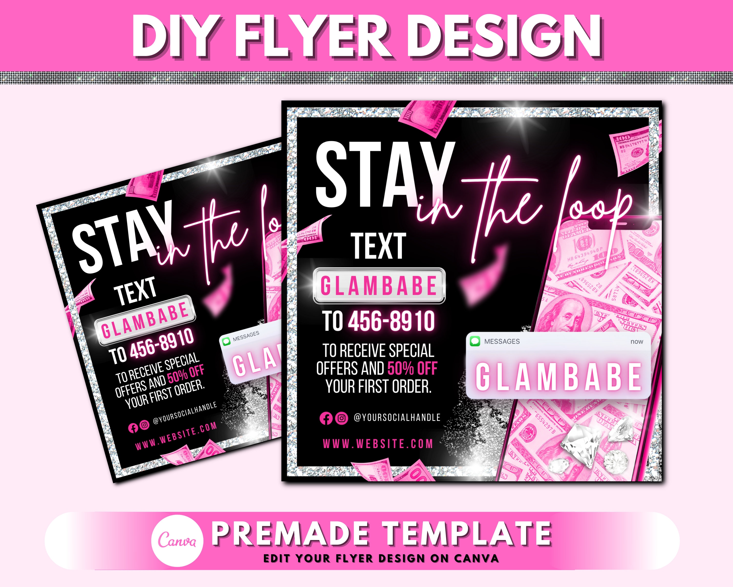 Text Alert Promotion Flyer DIY Sale Flyer Social Media Post | Etsy