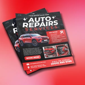 Auto Repairs Services Flyer, DIY Flyer Template Design, Auto Detailing ...