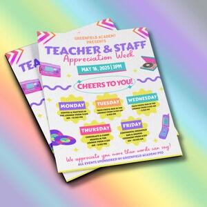 Teachers and Staff Appreciation Flyer, DIY Flyer Template Design ...
