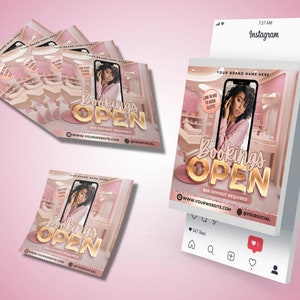 Bookings Open Flyer, DIY Flyer Template Design, Book Now Flyer, Rose ...