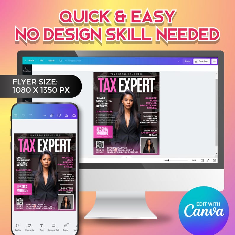 Tax Expert Magazine Flyer: Tax Prep & Refund Promo, Accountant ...