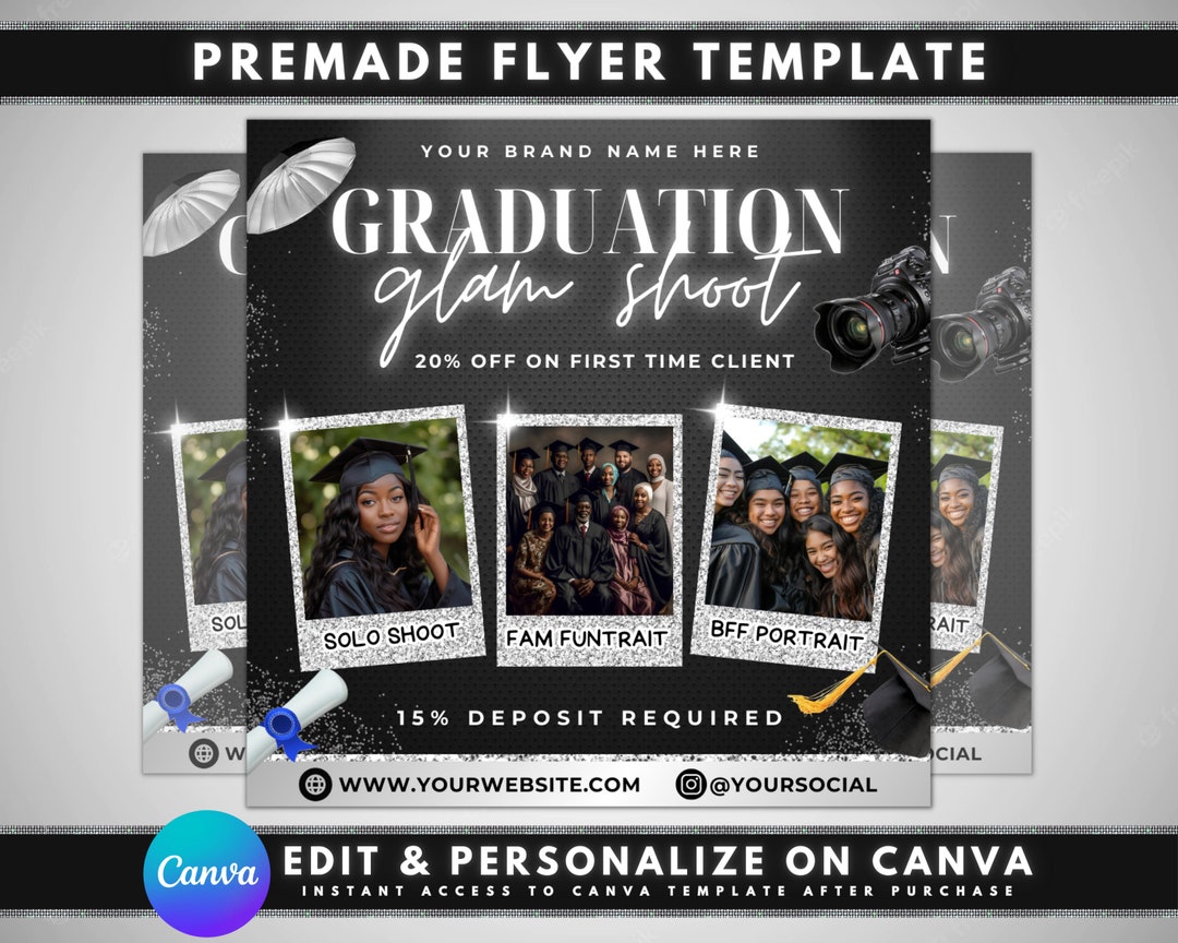Graduation Photoshoot Flyer, DIY Flyer Template Designs, Photography ...