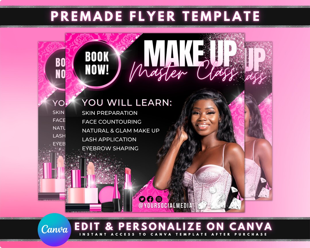 Makeup Master Class Flyer, Beauty Class Flyer, Makeup Training Flyer ...