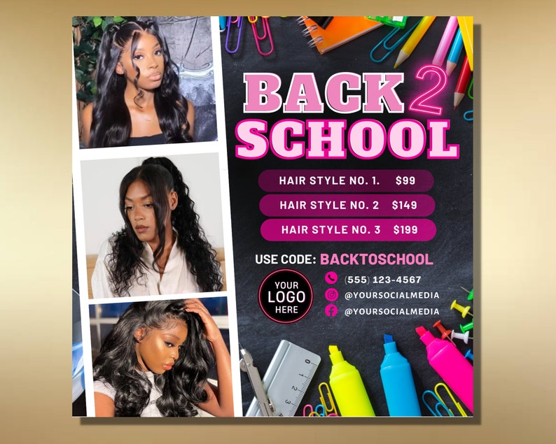 Back to School Flyer DIY Flyer Template Design Back to - Etsy