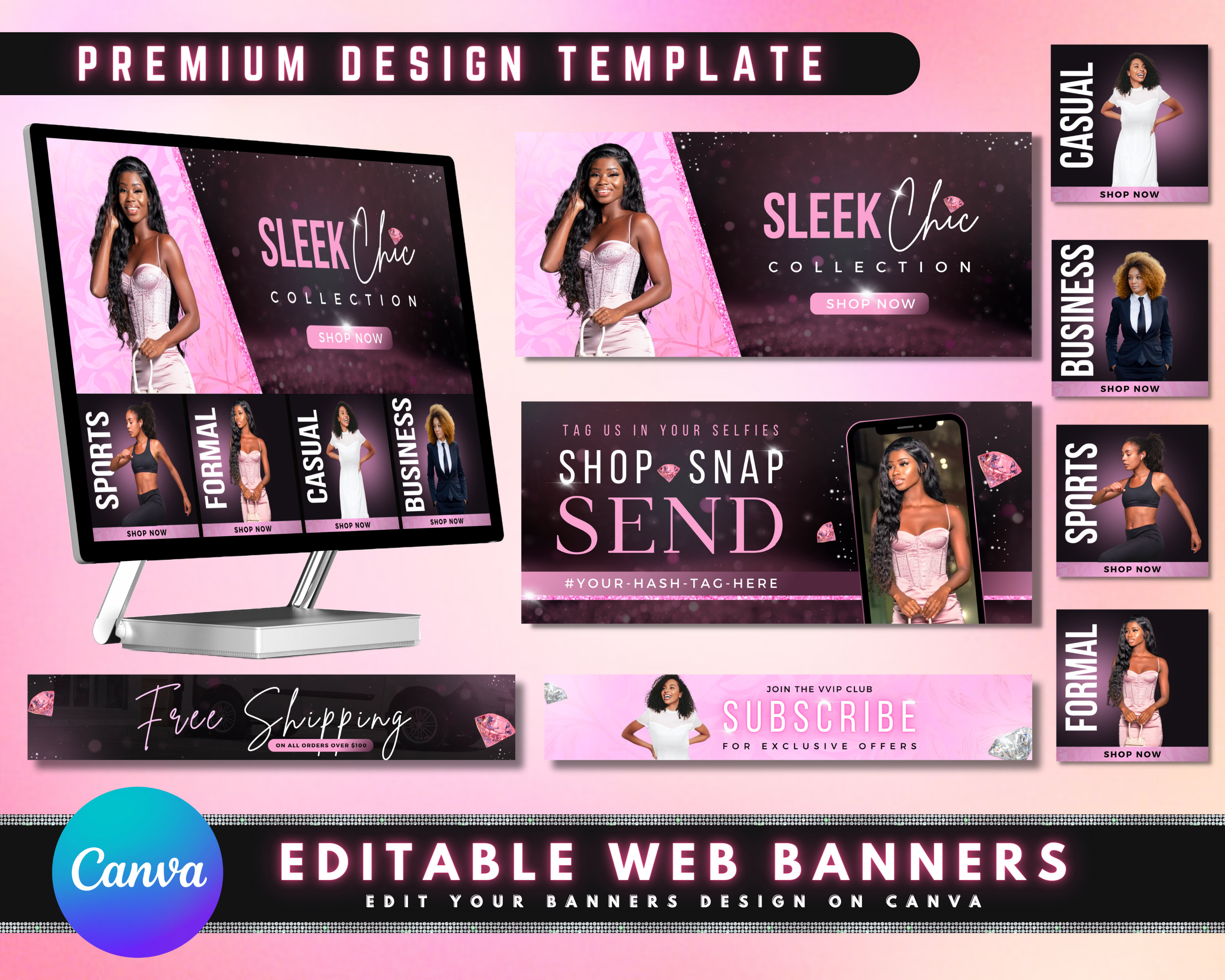 Website Banners, DIY Web Banner Template Design, Shopify Website ...
