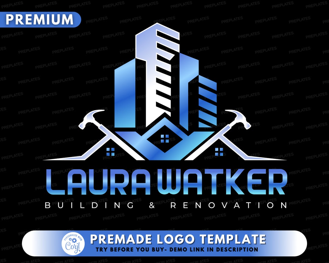 Renovation Logo, DIY Logo Design Template, Construction Logo, Building ...