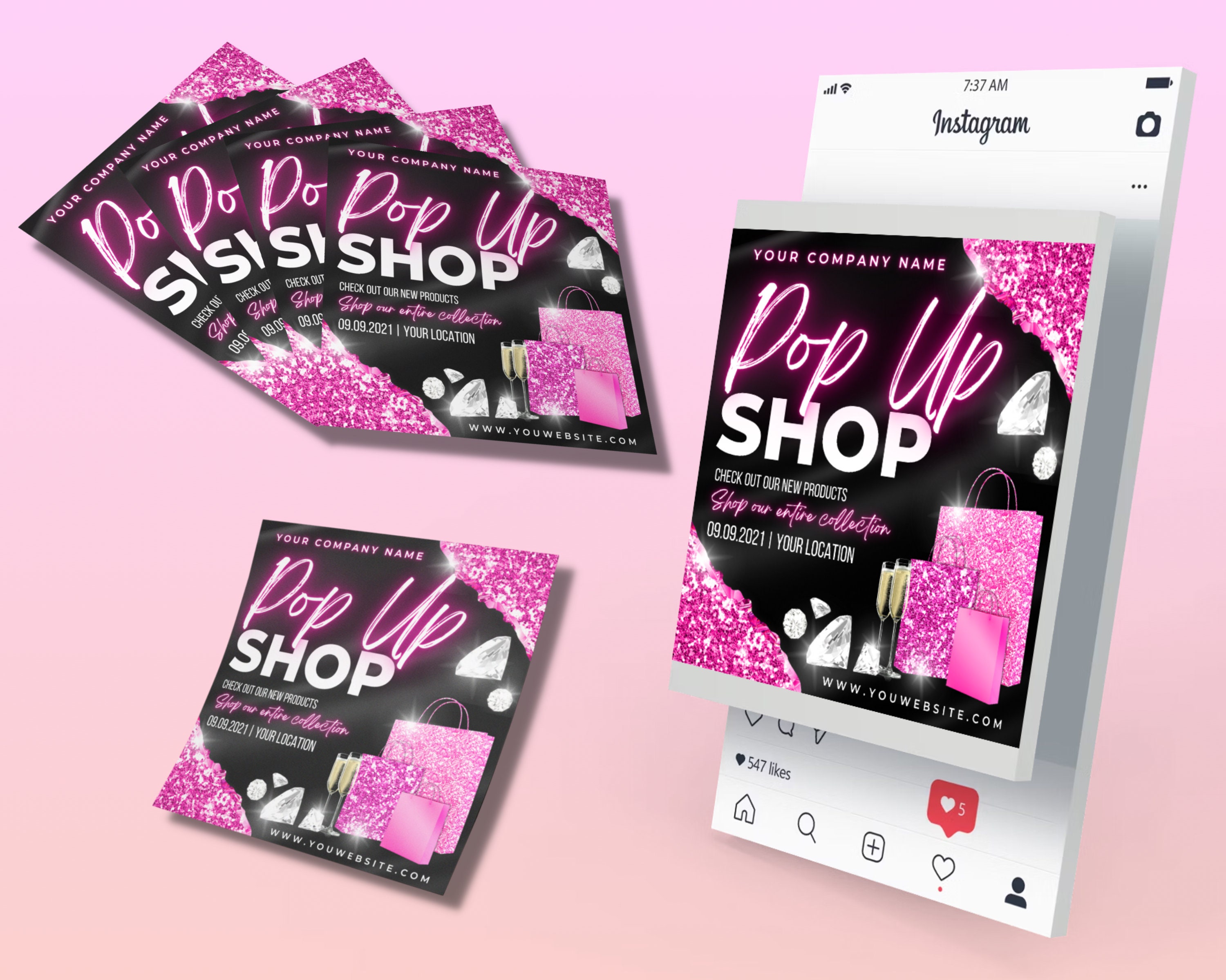 Pop up Shop Event Flyer, DIY Flyer Template Design, Shop Now Flyer, Sip ...