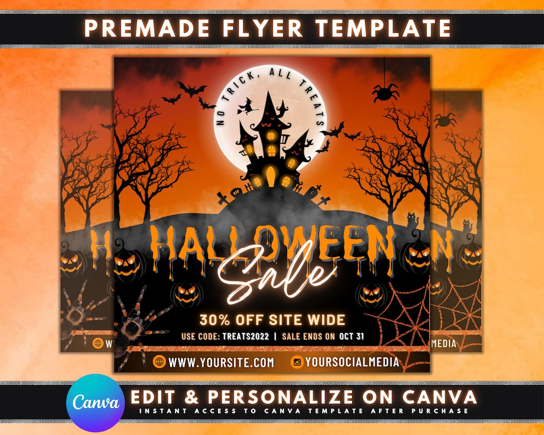 Halloween Sale Flyer, DIY Flyer Template Design, Hair Flyer, Fall Sale ...