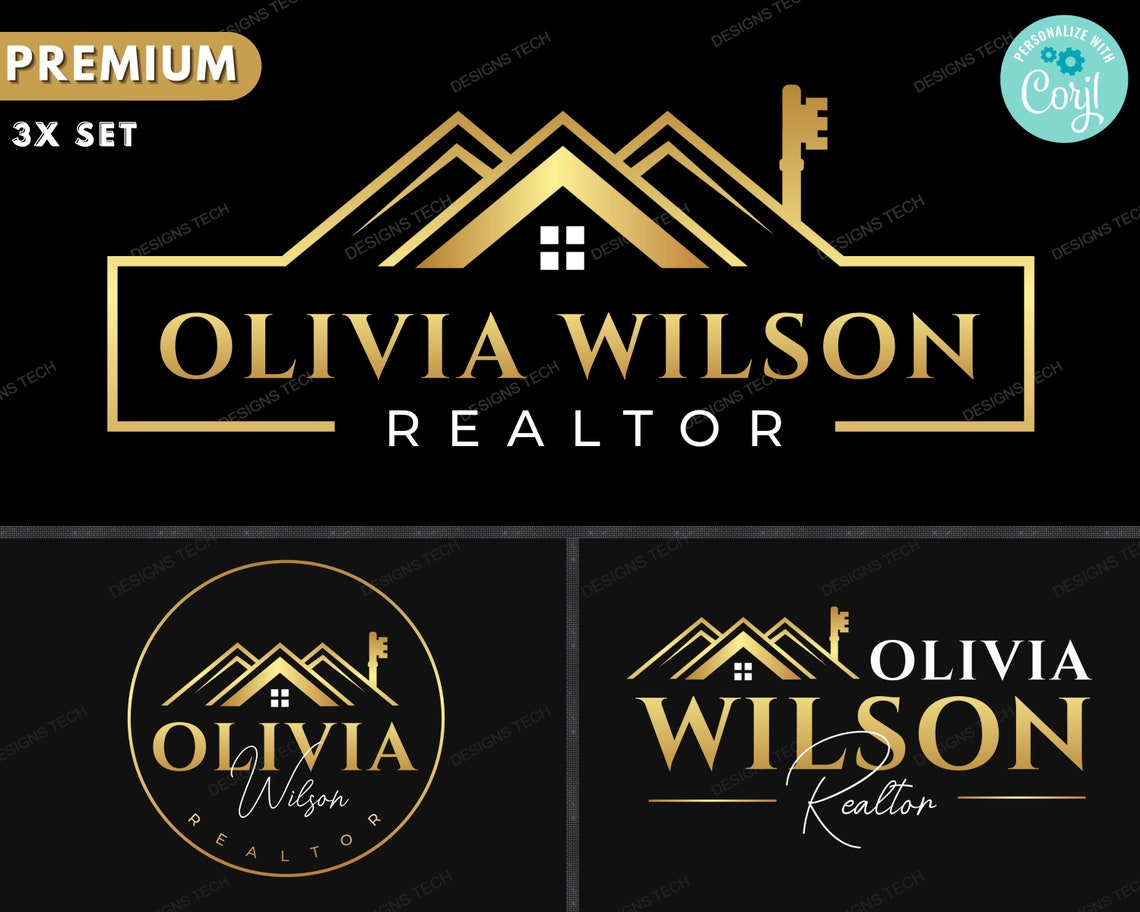 Real Estate Logo DIY Logo Design Template Real Estate Agent - Etsy