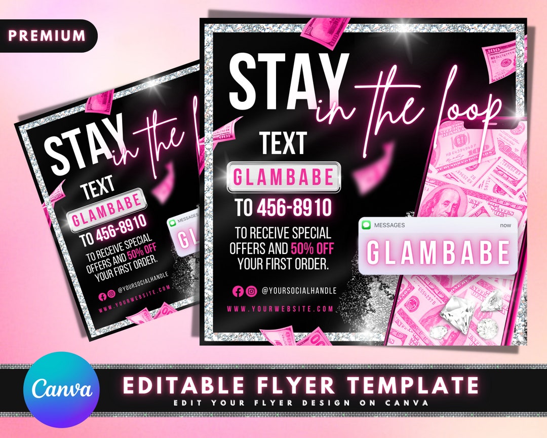 Text Alert Flyer, DIY Flyer Template Design, Promotion Flyer, Sale ...