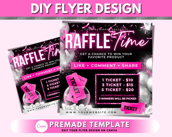 Raffle Flyer DIY Flyer Design Template Giveaway Flyer - Etsy