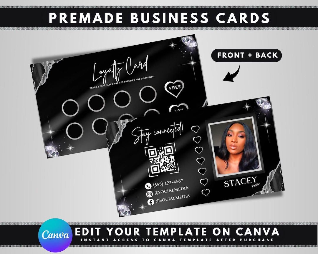 Beauty Loyalty Cards, DIY Marketing Cards Template Design, Hair ...
