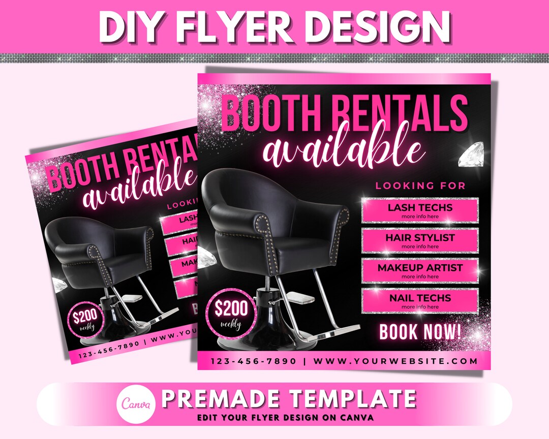 Booth Rental Flyer, DIY Flyer Template Design, Store Rental Flyer ...