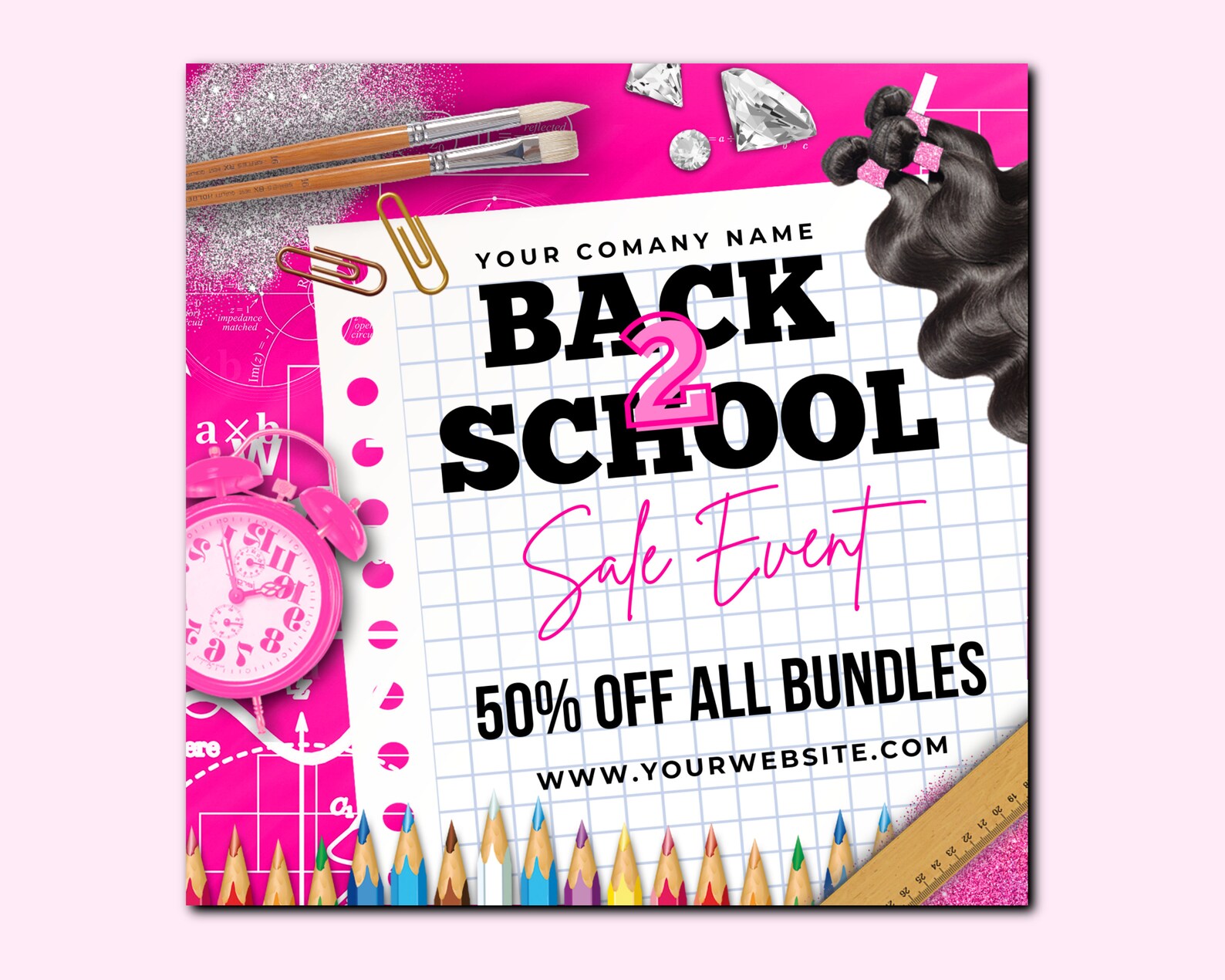 Back to School Flyer DIY Flyer Design Hair Flyer Lash - Etsy