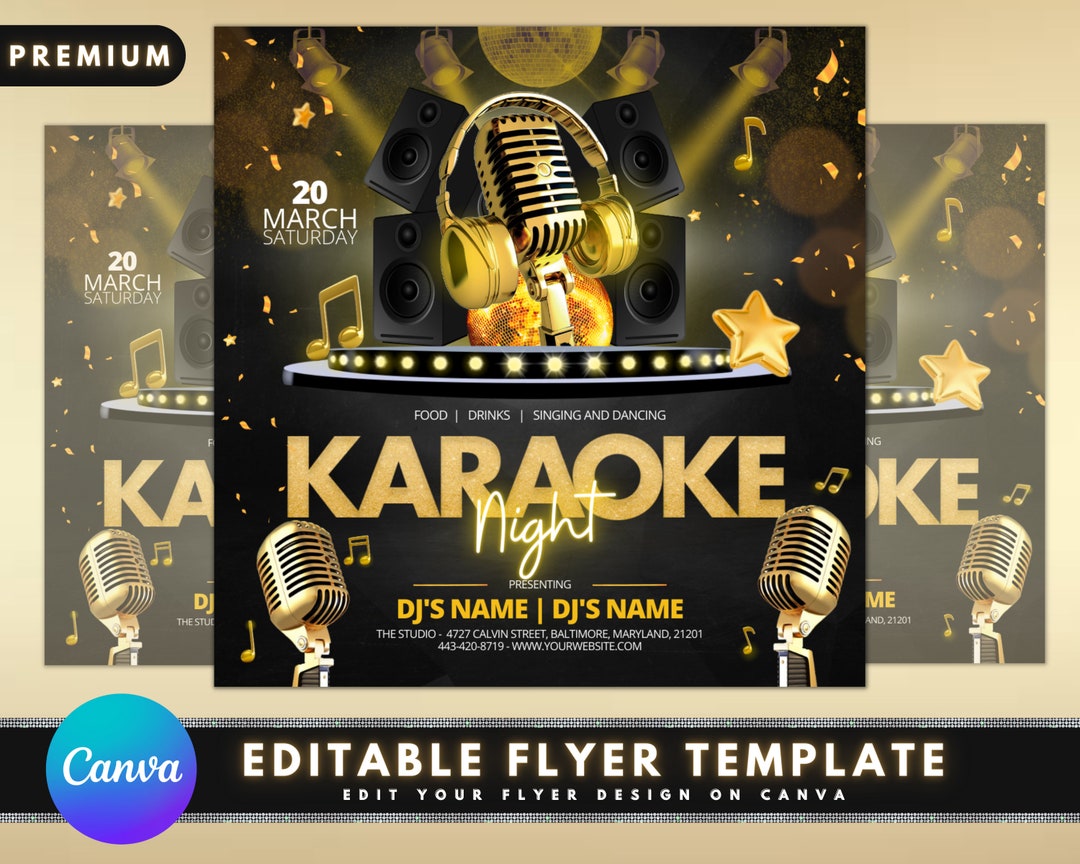 Karaoke Night Flyer, Party Flyer, DIY Flyer Template Design, Party ...