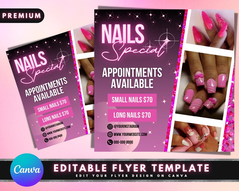 Nails Special Flyer DIY Flyer Template Design Booking Flyer - Etsy