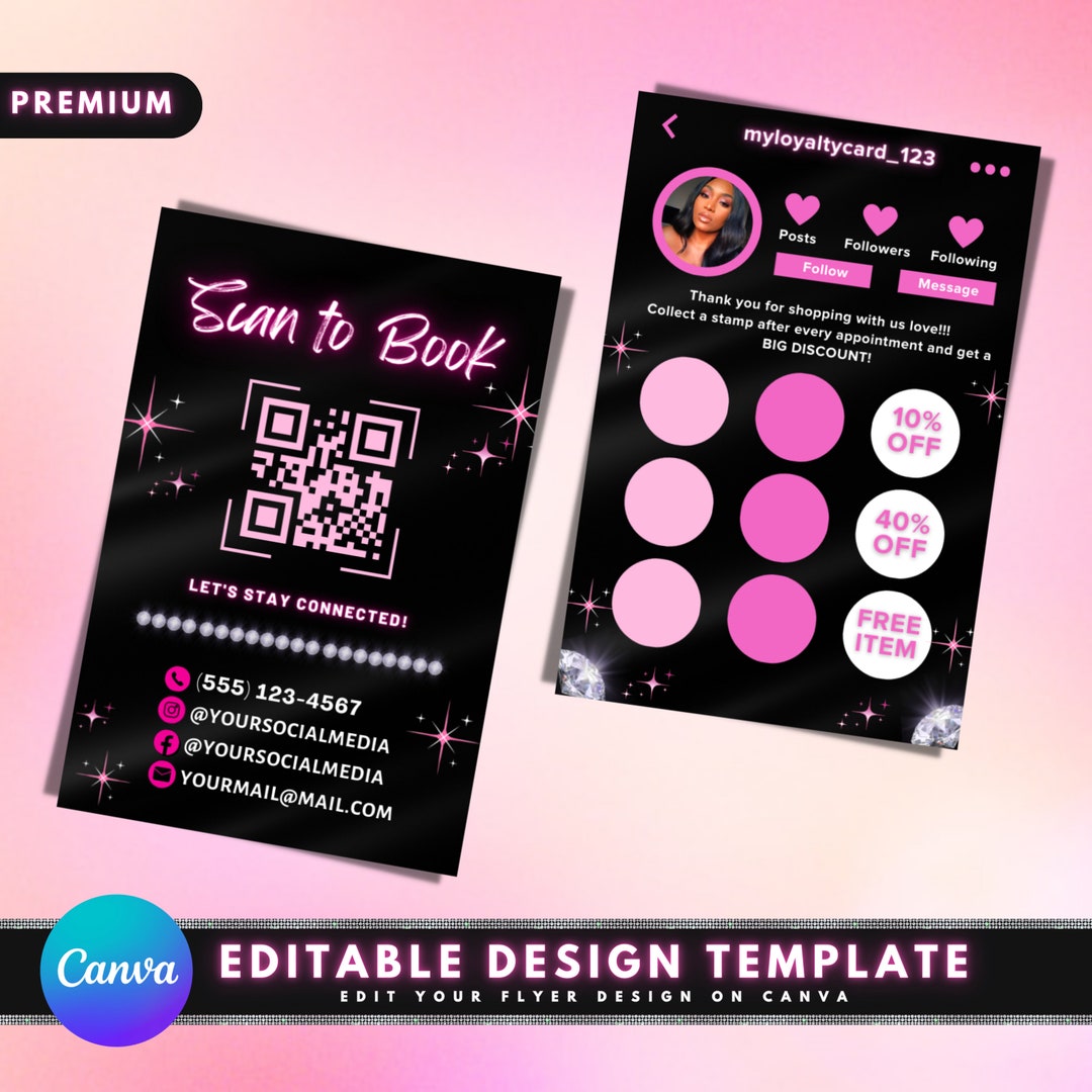 Buy Loyalty Business Card, DIY Canva Business Card Template Design, IG ...
