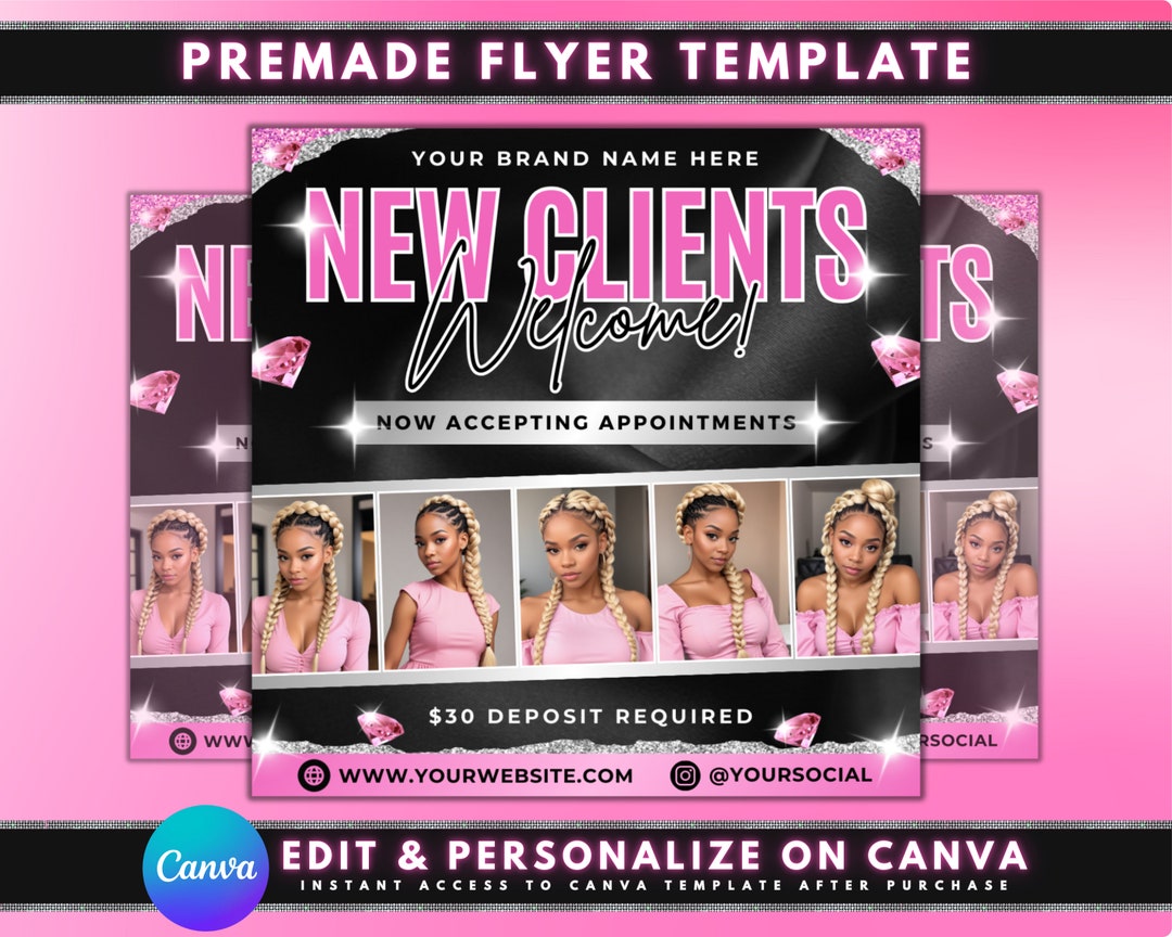 New Clients Flyer, DIY Flyer Template Design, First-time Client Flyer ...