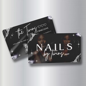 Beauty Business Cards, DIY Marketing Card Template Design, Black White ...