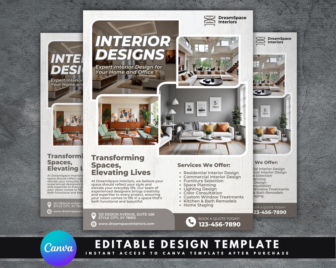 Interior Designs Flyer, DIY Flyer Template Design, Home Improvement ...