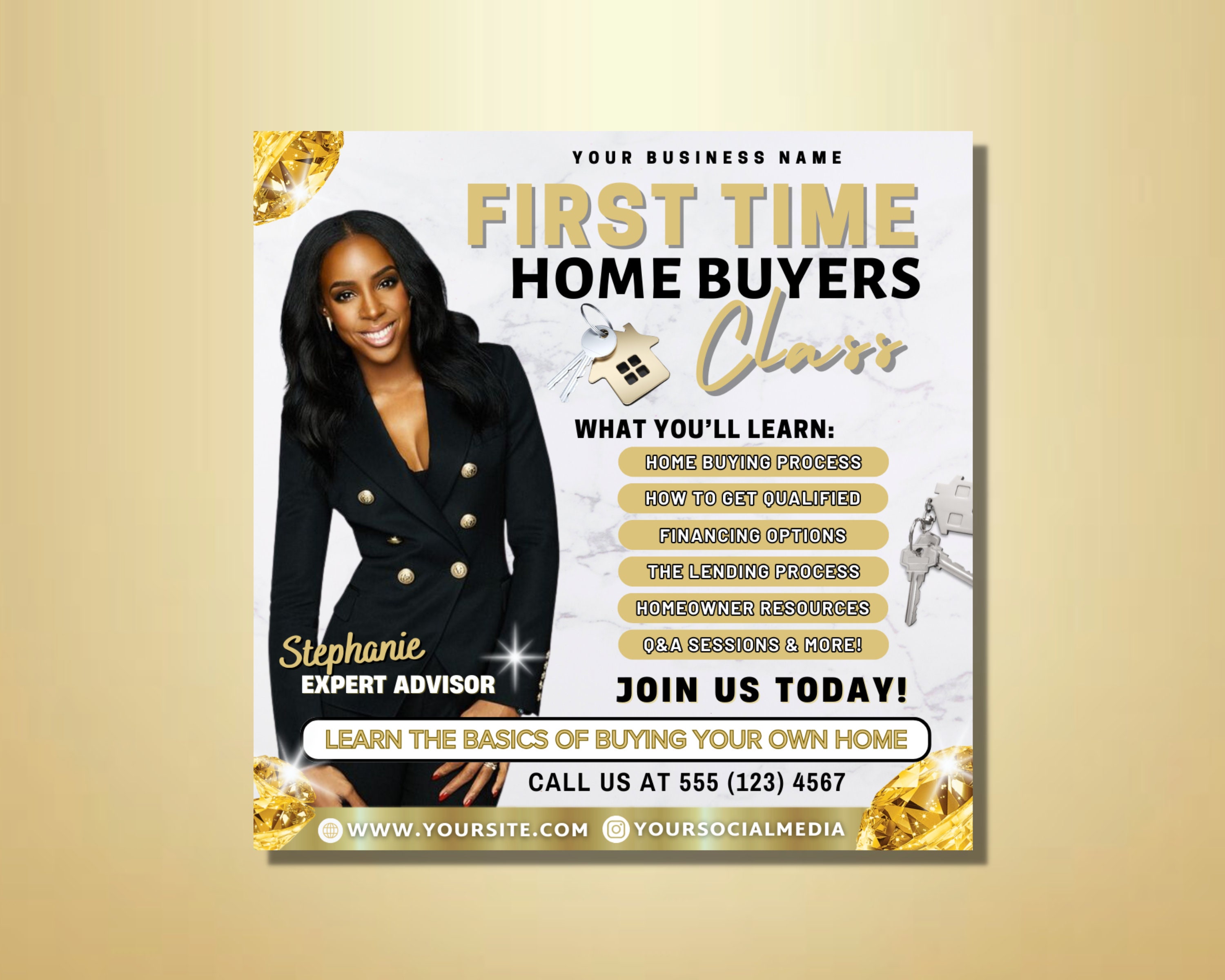 First Time Home Buyer Flyer, DIY Flyer Template Design, Home Buying ...