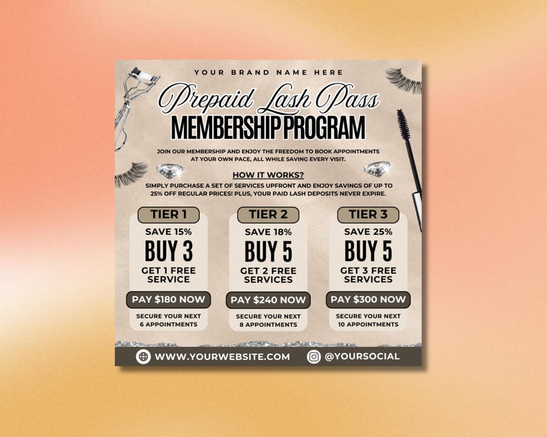Beauty Membership Flyer, DIY Flyer Template Design, Beauty Subscription ...