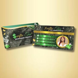Tax Professional Business Cards, DIY Card Template Design, Tax Prep ...