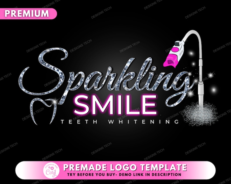 Teeth Whitening Logo, DIY Logo Design Template, Dental Care Logo ...