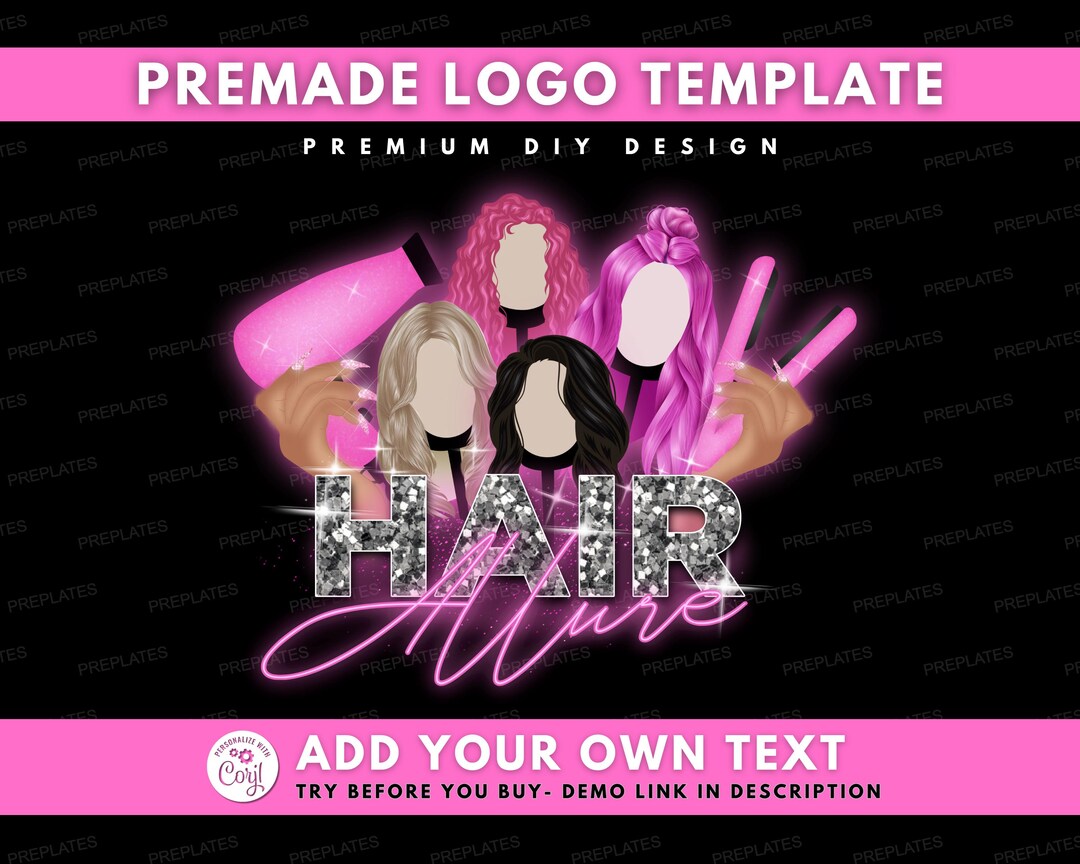 Hair Logo, DIY Logo Design Template, Hair Bundles Logo, Beauty Salon ...
