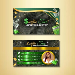 Tax Professional Business Cards, DIY Card Template Design, Tax Prep ...