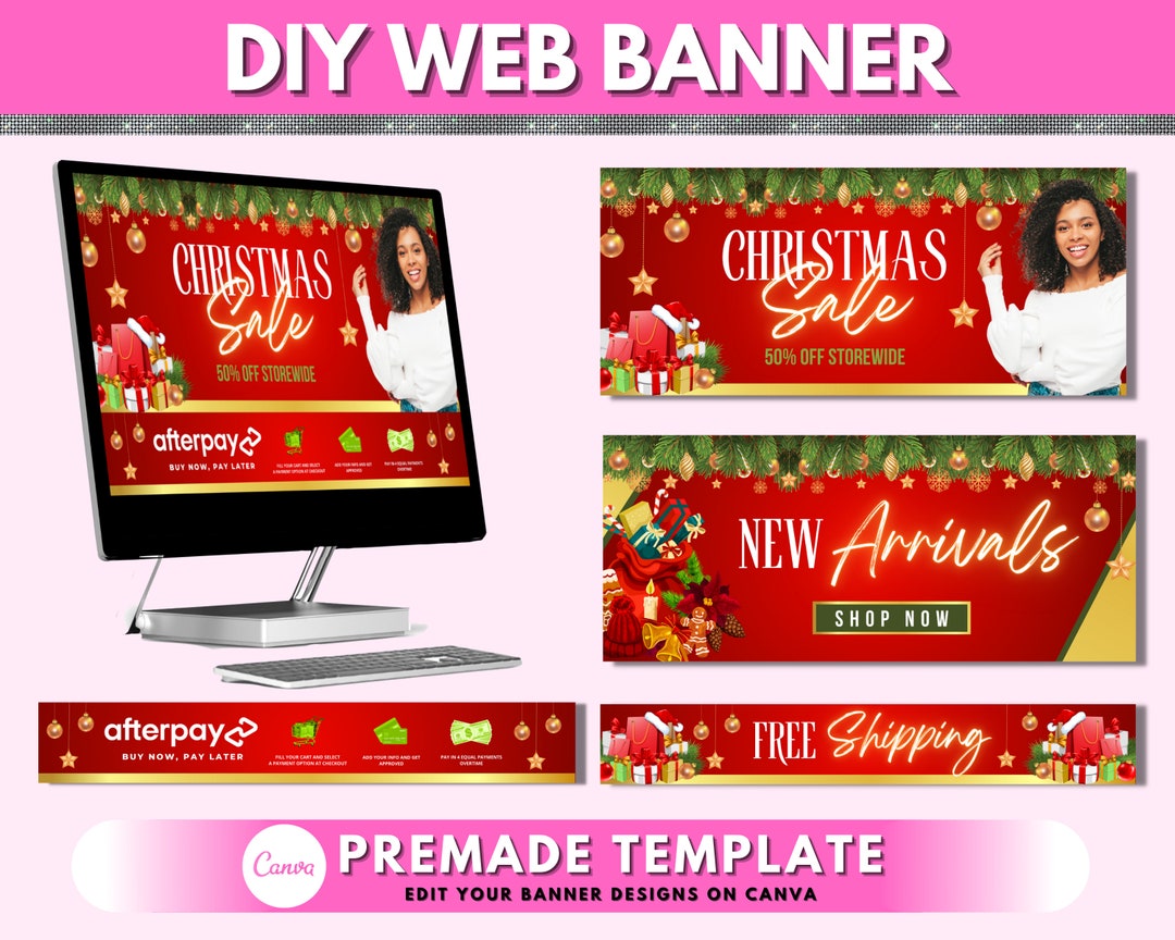 Christmas Web Banner, Website Banners, Xmas Sale Web Banner, Holiday ...