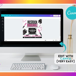 Restock Schedule Flyer, DIY Flyer Template Design, New Collection Flyer ...