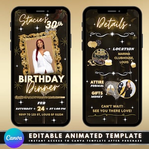 Animated Birthday Invite, DIY Flyer Template Design, Birthday ...