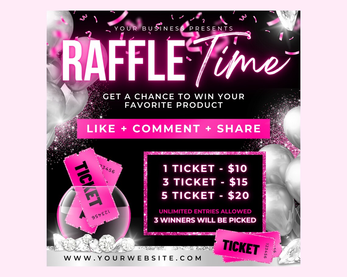 Raffle Flyer DIY Flyer Design Template Giveaway Flyer | Etsy