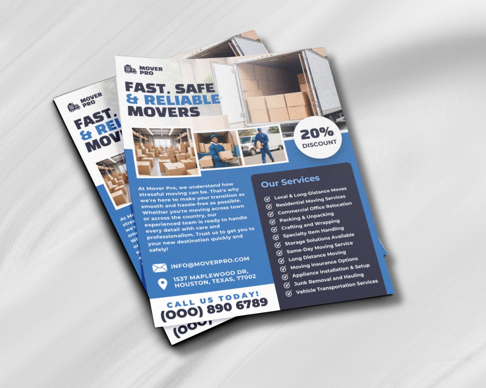 Moving Services Flyer, DIY Flyer Template Design, Commercial Moving ...