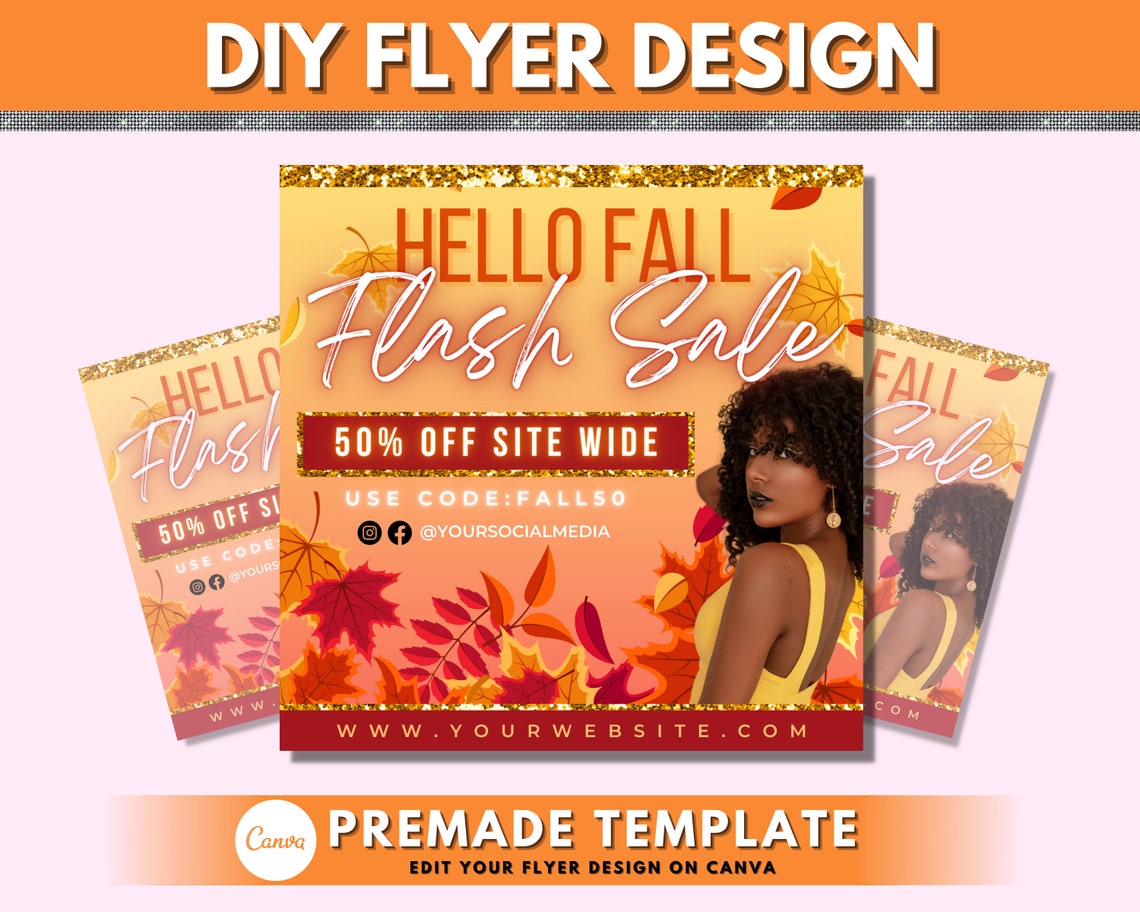 Fall Sale Flyer DIY Flyer Design Template Autumn Sale Flyer | Etsy
