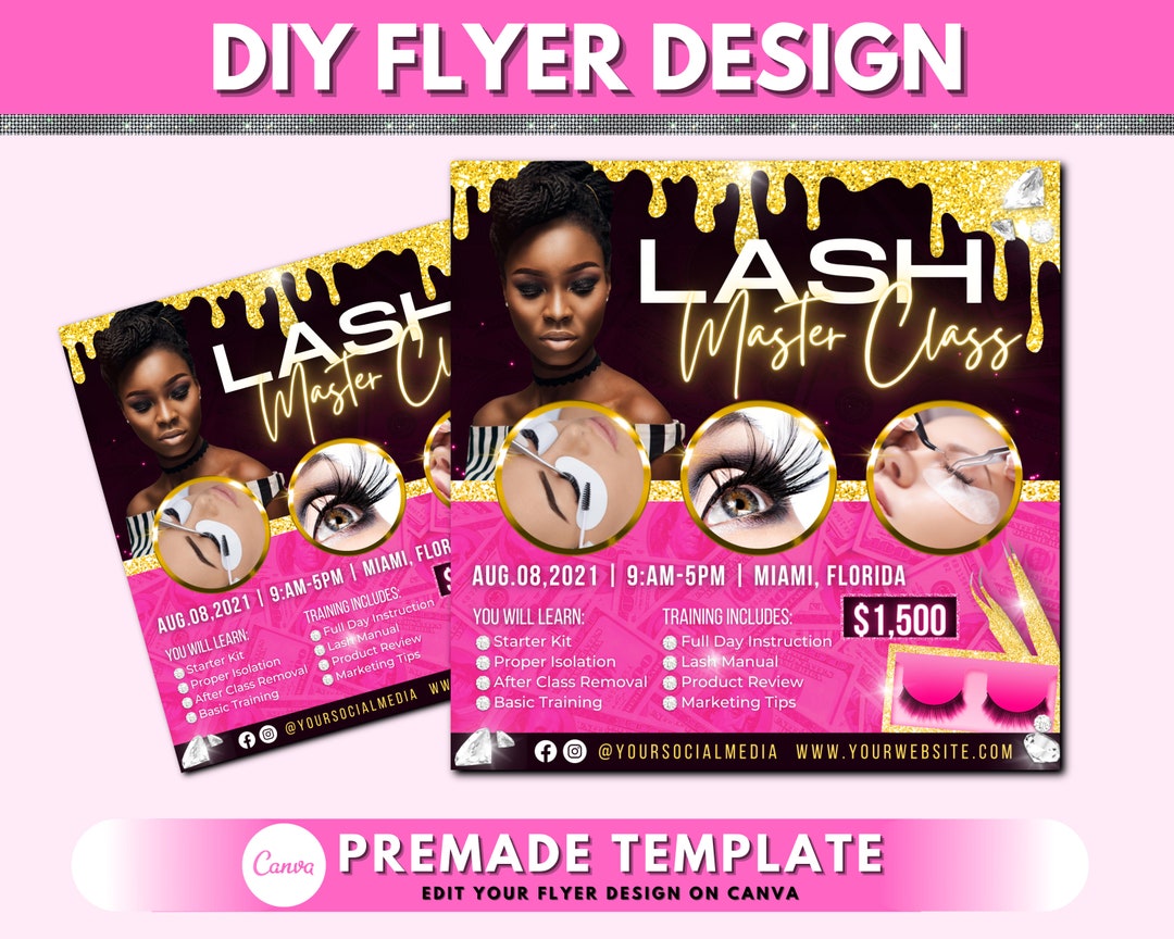 Lash Training Flyer, Social Media Flyer, Lashes Class Flyer, Eyelash ...