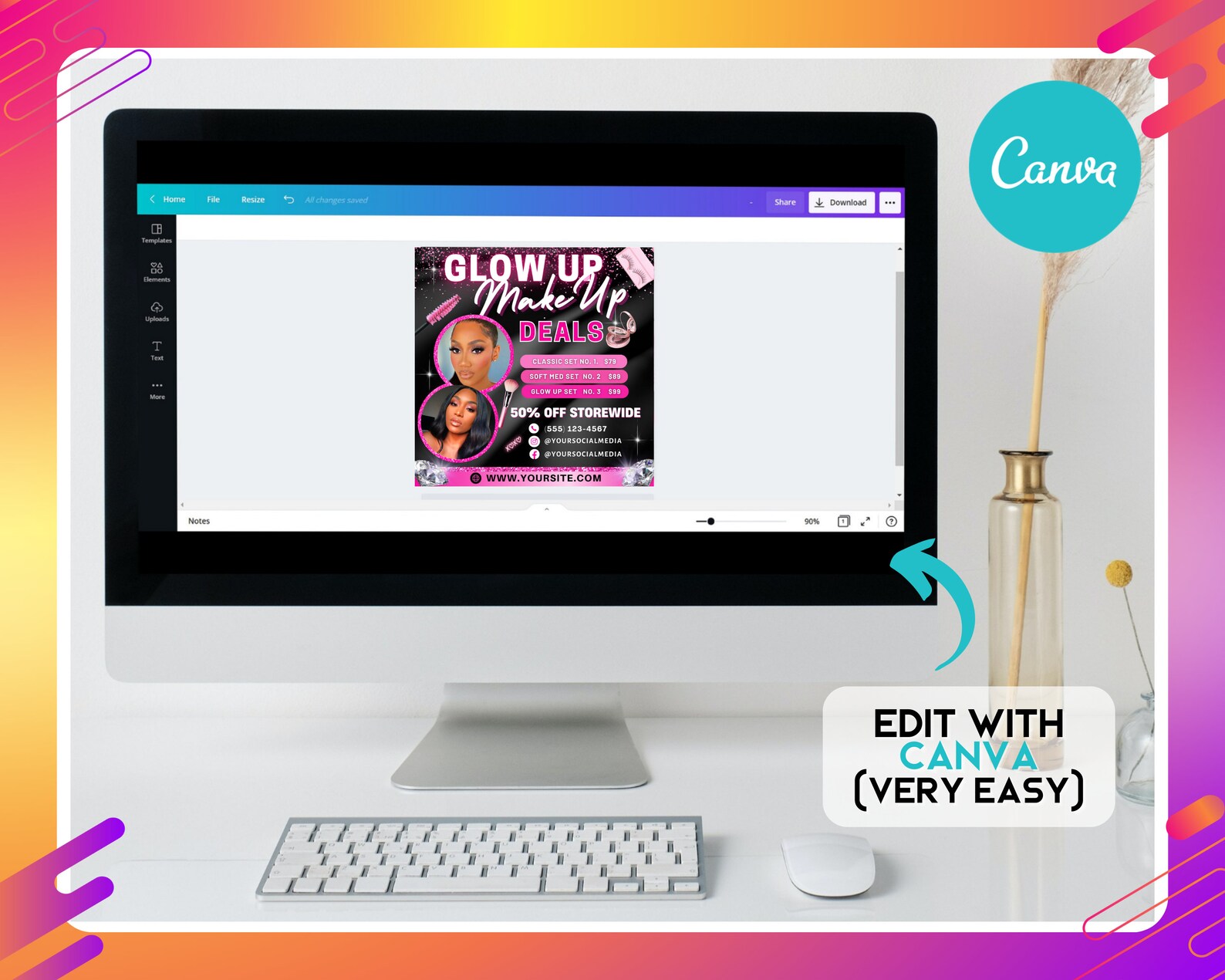 Makeup Deals Flyer, DIY Flyer Template Design, Make up Sale Flyer ...