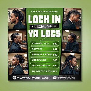 Locs Specials Flyer, DIY Flyer Template Design, Loc and Retwist Flyer ...