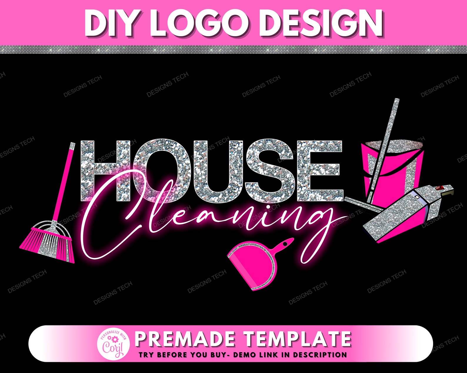Cleaning Logo DIY Logo Design Cleaning Service Logo | Etsy UK