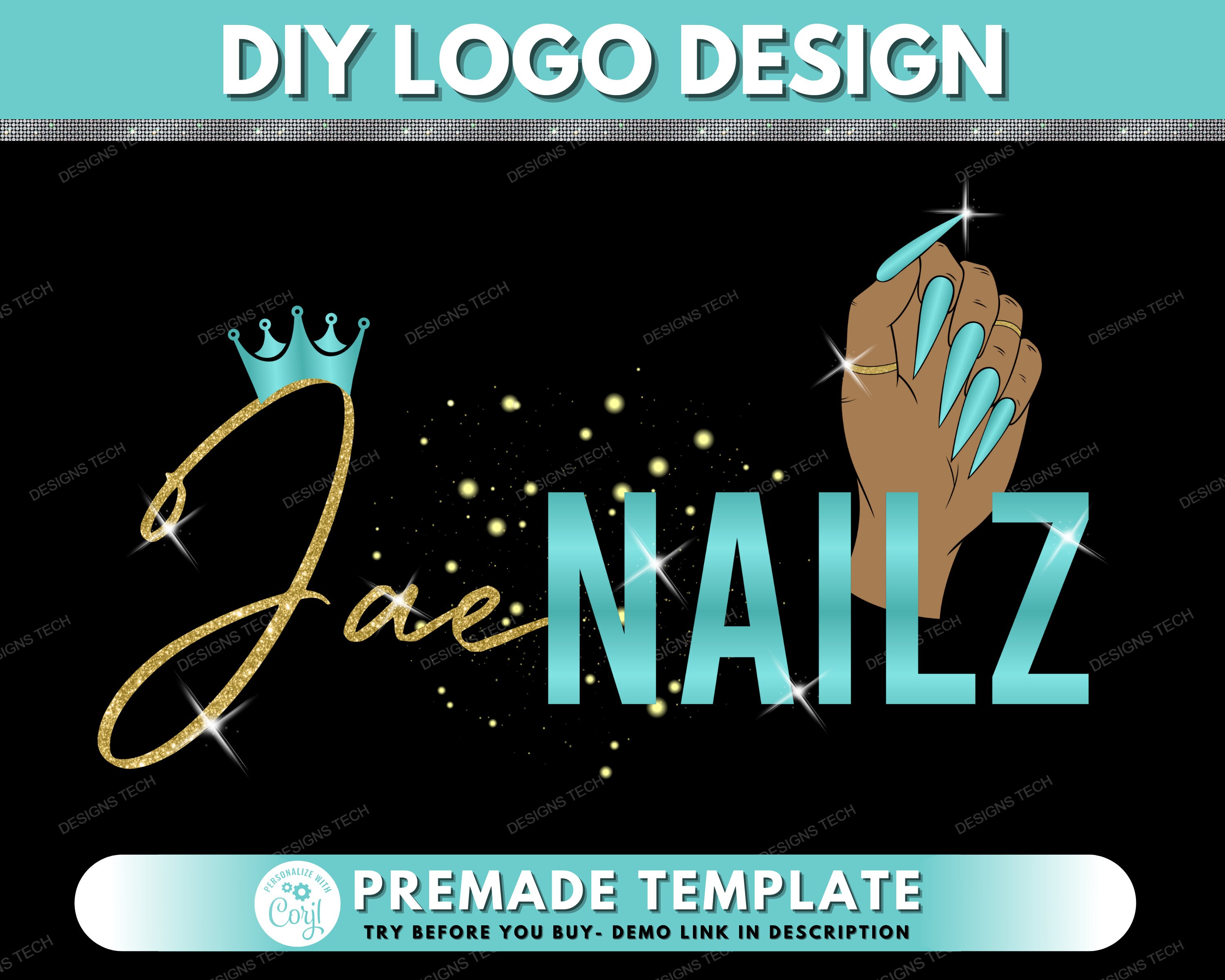 Nail Logo Design DIY Nails Logo Nail Artist Logo Beauty | Etsy