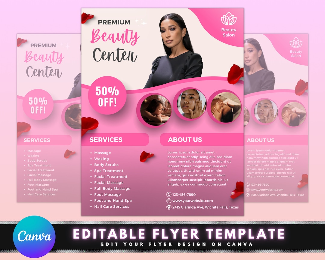 Beauty Flyer, DIY Flyer Template Design, Make up Flyer, Lash Tech Salon ...