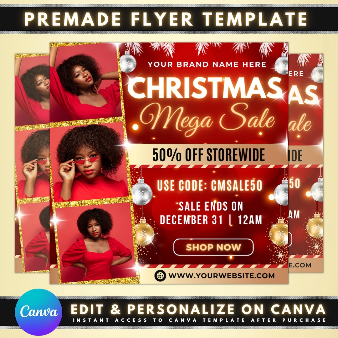 Christmas Sale Flyer, DIY Flyer Template Design, December Deals Flyer ...