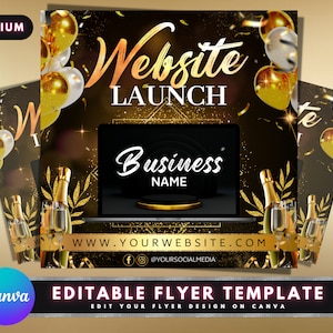 Website Launching Flyer, DIY Flyer Template Design, New Website Launch ...