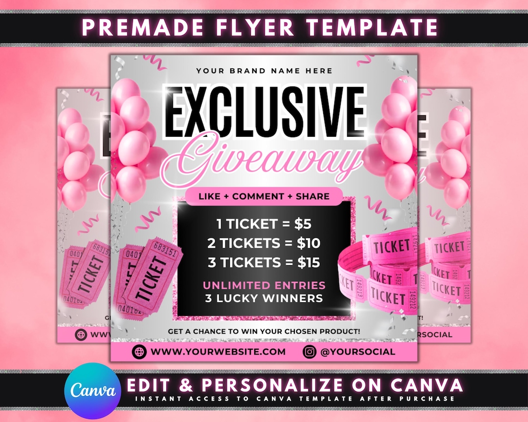 Giveaways Flyer, DIY Flyer Template Design, Contest Flyer, Win Prizes ...