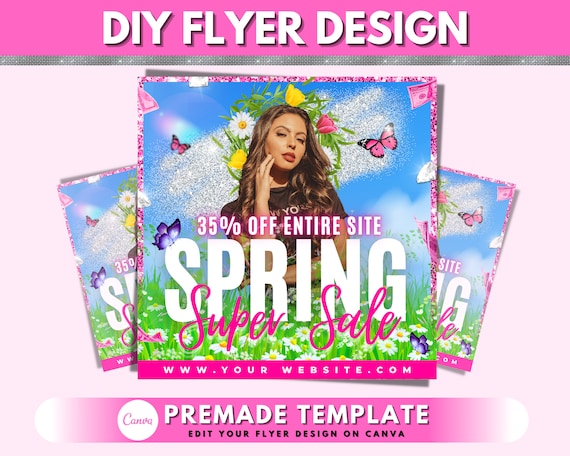 Spring Flyer DIY Flyer Template Design Social Media Flyer - Etsy
